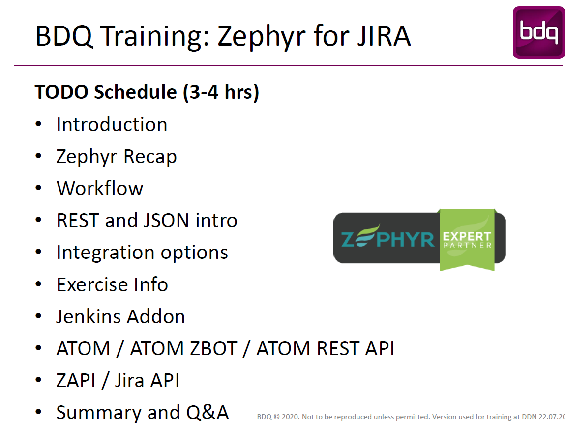 Zephyr For Jira Test Automation Workshop L Bdq
